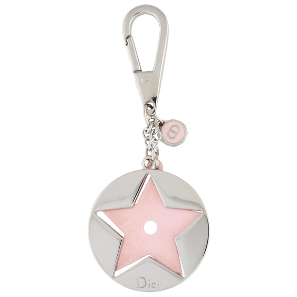 Dior | Accessories | Vtg Auth Christian Dior Silver Metal Pink Star ...